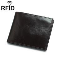China Customized Leather Men's Wallet with Hot Stamping Logo and RFID Blocking Technology for sale