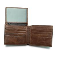China Customized Leather Men's Wallet with Hot Stamping Logo and RFID Blocking Technology for sale
