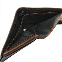 China Customized Leather Men's Wallet with Hot Stamping Logo and RFID Blocking Technology for sale