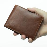 China Customized Leather Men's Wallet with Hot Stamping Logo and RFID Blocking Technology for sale