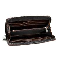 China Minibook Genuine Leather Credit Card Wallet with Long Zipper 20x11x20cm for sale