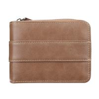 China Custom PU Leather Mini Book Zipper Wallet 12x9x3cm Men Short Version 3 Colors Multi Card Coin Holder for sale
