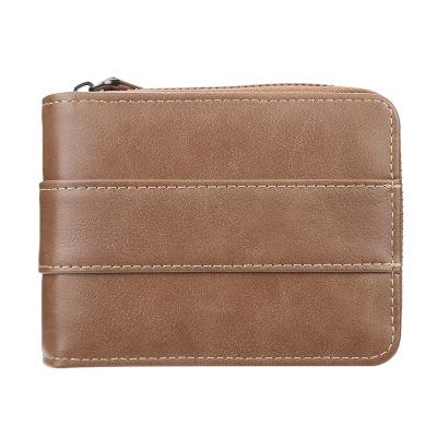 China Custom PU Leather Mini Book Zipper Wallet 12x9x3cm Men Short Version 3 Colors Multi Card Coin Holder for sale