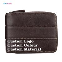 China Custom PU Leather Mini Book Zipper Wallet 12x9x3cm Men Short Version 3 Colors Multi Card Coin Holder for sale