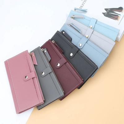China Ladies Travel Purse Zip Around Clutch Wallet Wristlet PU Leather 18.5cm x 10cm 0.15kg for sale