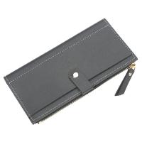 China Ladies Travel Purse Zip Around Clutch Wallet Wristlet PU Leather 18.5cm x 10cm 0.15kg for sale