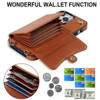 China iPhone 13 14 15 Pro Max Mini Wallet Card Holder Slim Case with Lanyard Wireless Charge Support for sale
