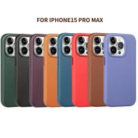 China Luxury PU Leather Cellphone Cover for iPhone 12 13 14 15 Pro Max Shockproof Wireless Charging for sale