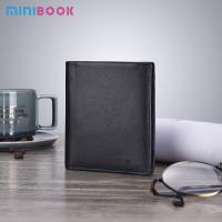 China Custom Logo Men's Short Wallet Thin Minimalist Front Pocket RFID Blocking Genuine Leather 10.5x9cm for sale
