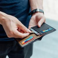 China Custom Logo Full Grain Leather Front Pocket Wallet with RFID Protection 10.5cm x 8.5cm for sale