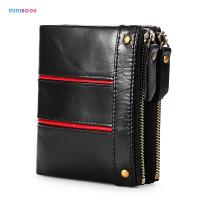 China Vintage PU Leather Minibook Men's Wallet Zipper Closure 11.5x10.5x3cm for sale