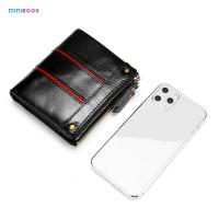 China Vintage PU Leather Minibook Men's Wallet Zipper Closure 11.5x10.5x3cm for sale