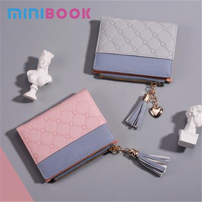 China Anti-Theft Short PU Wallet for Women RFID Blocking Zipper Coin Purse 11x9cm for sale