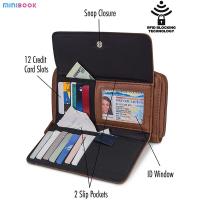 China Custom Pebble Leather Cosmetic Card Holder Wallet Portable Storage 8 Slots for sale