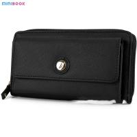China Custom Pebble Leather Cosmetic Card Holder Wallet Portable Storage 8 Slots for sale