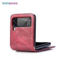 China PU Leather Flip Mobile Phone Case 17x7.2x0.7cm for Samsung Z Flip 3 5G Custom Logo for sale