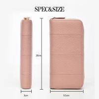 China Genuine Leather Long Wallet Lady Clutch with Large Capacity 20 Slot Card Holder for sale