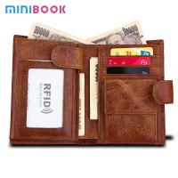 China Men's Genuine Cowhide Wallet RFID Blocking Money Clip Vintage 13.5cm x 10cm for sale