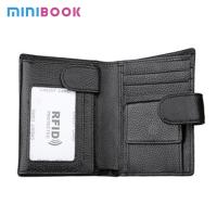 China Men's Genuine Cowhide Wallet RFID Blocking Money Clip Vintage 13.5cm x 10cm for sale