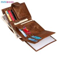 China Men's Genuine Cowhide Wallet RFID Blocking Money Clip Vintage 13.5cm x 10cm for sale