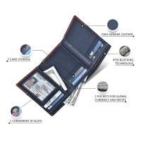 China Genuine Leather RFID Credit Card Holder Ultra Thin Designer Money Clip for Men for sale