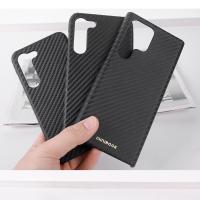 China Carbon Fiber Genuine Leather Phone Case for Samsung S23 Ultra Shockproof Custom Logo for sale