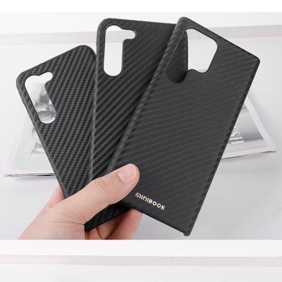 China Carbon Fiber Genuine Leather Phone Case for Samsung S23 Ultra Shockproof Custom Logo for sale