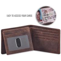 China 12cm x 10cm x 2cm Full Grain Leather Wallet Set with RFID Blocking for Men for sale