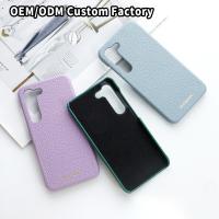 China Custom Luxury Genuine Leather Shockproof Phone Case for Samsung Galaxy S23 Ultra 2023 for sale