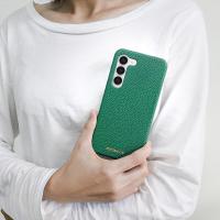 China Custom Luxury Genuine Leather Shockproof Phone Case for Samsung Galaxy S23 Ultra 2023 for sale