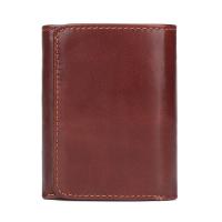 China Custom Logo Men's Genuine Leather RFID Blocking Trifold Credit Card Holder Wallet 8 Slot for sale