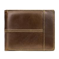 China Genuine Leather RFID Short Wallet for Men Vintage Cash Holder Credit Card Wallet for sale