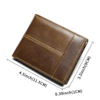 China Genuine Leather RFID Short Wallet for Men Vintage Cash Holder Credit Card Wallet for sale