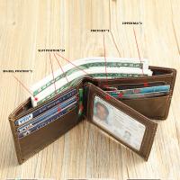 China Genuine Leather RFID Short Wallet for Men Vintage Cash Holder Credit Card Wallet for sale