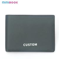 China Custom Logo Full Grain Genuine Leather Wallet for Men Credit Card Holder 2 Slot for sale