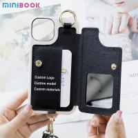 China Minibook Saffiano PU Leather Phone Case for iPhone 14 with Crossbody Strap 16.5x8.3cm for sale