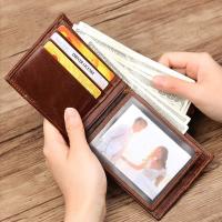 China Genuine Leather Anti-Theft Short Wallet for Men RFID Blocking Daily Use 12cm for sale