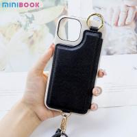 China Minibook Saffiano PU Leather Phone Case for iPhone 14 with Crossbody Strap 16.5x8.3cm for sale