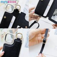 China Minibook Saffiano PU Leather Phone Case for iPhone 14 with Crossbody Strap 16.5x8.3cm for sale
