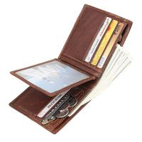 China Genuine Leather Anti-Theft Short Wallet for Men RFID Blocking Daily Use 12cm for sale