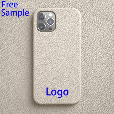 China Minibook Handmade Full Grain Pebble Leather Phone Case for iPhone 13 14 Pro Max 16.5x8.3cm for sale