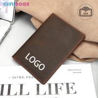 China RFID Blocking Genuine Leather Passport Wallet Open Closure Travel Credit Card Holder 14.5cm for sale