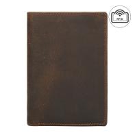 China RFID Blocking Genuine Leather Passport Wallet Open Closure Travel Credit Card Holder 14.5cm for sale