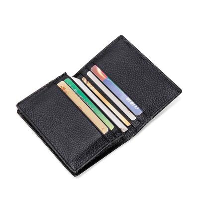 China Genuine Leather Credit Card Wallet Open Closure Business Card Holder for Women 11cm x 8cm for sale
