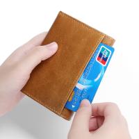 China Vintage Genuine Leather RFID Credit Card Holder Wallet for Men Short 11cm for sale