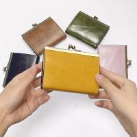 China Custom Vintage Genuine Leather Business Coin Purse ID Card Holder Wallet 10.5cm 8cm for sale
