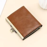 China Custom Vintage Genuine Leather Business Coin Purse ID Card Holder Wallet 10.5cm 8cm for sale