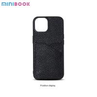China Minibook Custom Genuine Leather Phone Case with Card Slot Holder for iPhone 13 14 Size 16.5x8.3cm for sale