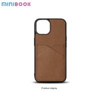China Minibook Custom Genuine Leather Phone Case with Card Slot Holder for iPhone 13 14 Size 16.5x8.3cm for sale