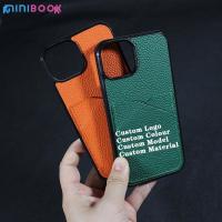 China Minibook Genuine Leather Phone Case Wallet Bag for Daily Life 16.5x8.3x2.5cm for sale